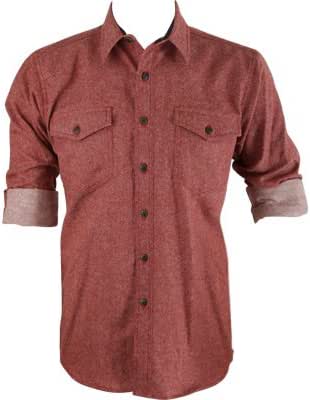 Amazon.com: Pendleton Men's Long Sleeve Fitted Cascade Denim Shirt, Red ...