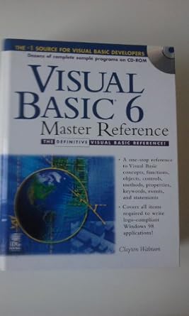 Visual Basic 6 Master Reference: The Definitive Visual Basic Reference ...