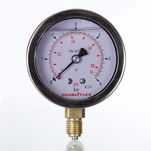 HANSA Flex Manometer mit Glyzerinfüllung, BSP, Unteranschluss ...
