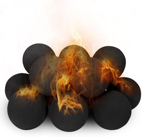 Amazon.com : MrGas Log Ceramic Fire Balls, 12 Pack 4 Inch Round Fire ...