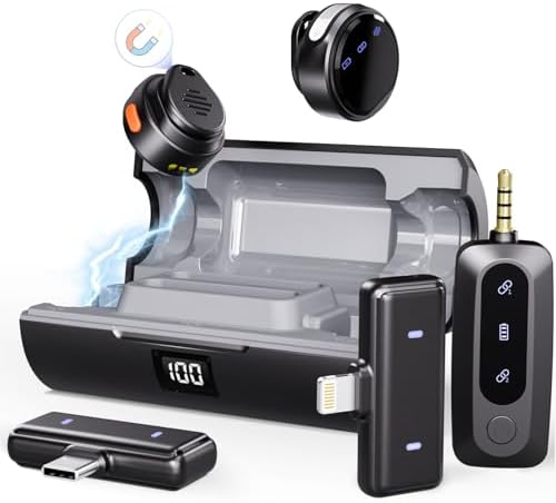 Amazon.com: Moman Wireless Lavalier Microphone for iPhone/Android ...