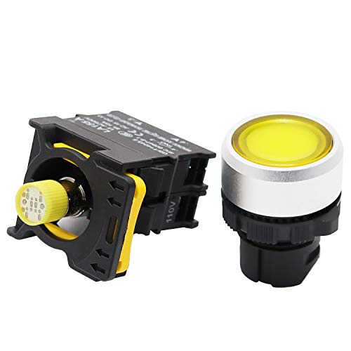 Snapklik.com : Mxuteuk Yellow LED Light Voltage 110V-220V 22mm 1NO ...