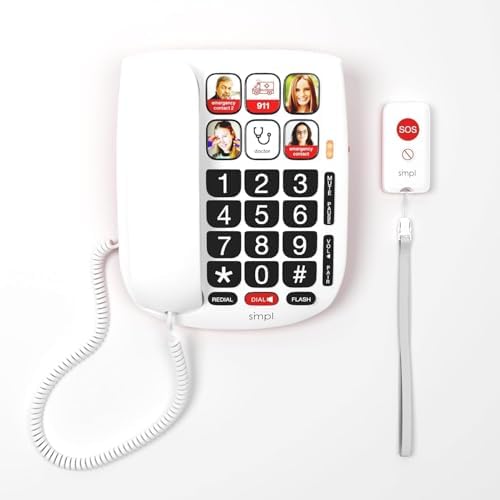 Amazon.com : SMPL SOS Medical Alert Phone & Corded Landline | VoIP Telephone, Big Buttons ...