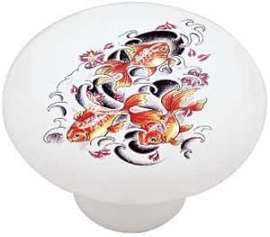 Amazon.com: Gotham Decor Japanese Young Koi Carp Ceramic Drawer Knob ...