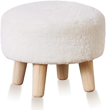 Amazon.com: Wimarsbon Pouf Ottoman, 100% Cotton Knitted Boho Footstool ...