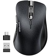 Amazon.com: Type C Wireless Mouse, RAPIQUE Dual Mode Rechargeable ...