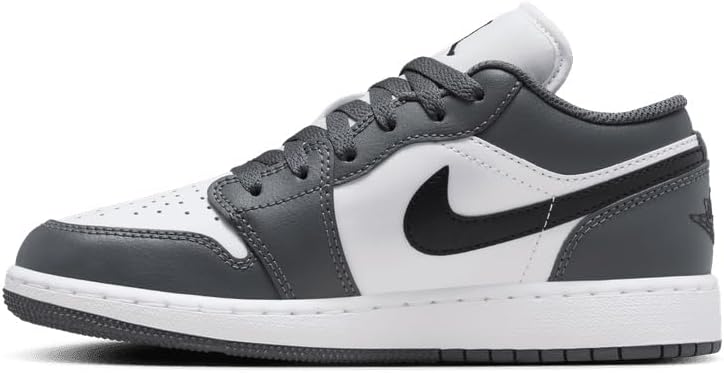 Amazon.com | Jordan Big Kid's 1 Low White/Black-Iron Grey (553560 152 ...