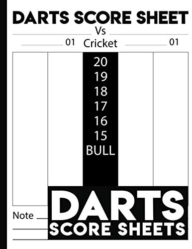 Darts Score Sheets: 130 Large Score Pads | Darts Scorekeeper ...