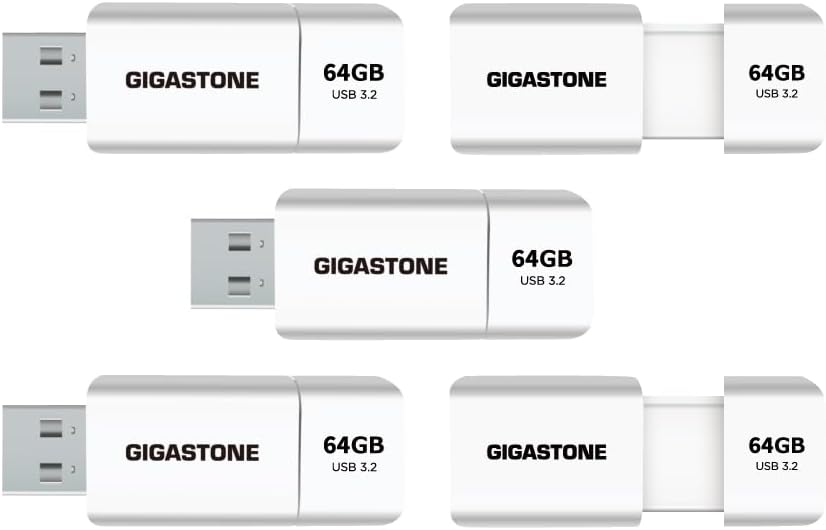 Amazon.com: GIGASTONE 64GB Flash Drive (5 Pack) Z60 USB 3.2 Gen 1 ...