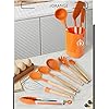 Amazon.com: BRIIEC Orange Silicone Kitchen Cooking Utensils Set, Heat ...