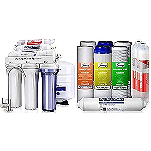 iSpring RCC7AK 75 GPD 6-Stage Alkaline Reverse Osmosis System + iSpring ...