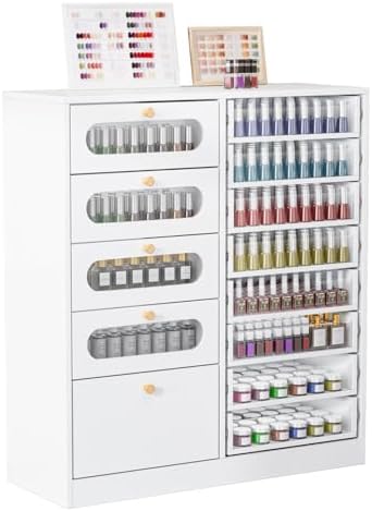 Amazon.com: OmySalon Nail Salon Organizer Cabinet, 32" L Floor Storage ...