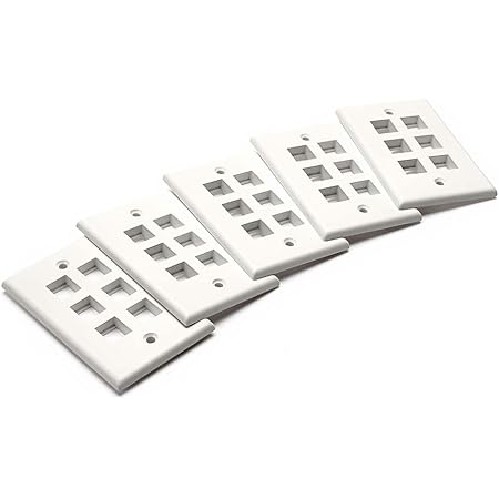 Amazon.com: trueCABLE 6 Port Single Gang Keystone Wall Plate, UL Listed ...