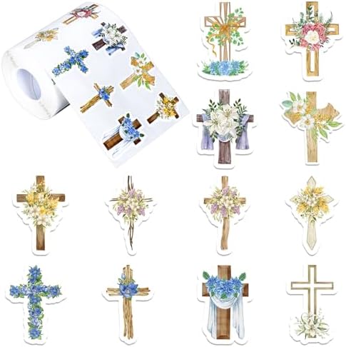 Amazon.com: Whaline 1000Pcs Floral Christian Stickers Christmas Holy ...