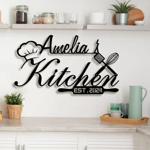 Amazon.com: Kitchen Signs Wall Decor,Custom Kitchen Sign,Personalized ...