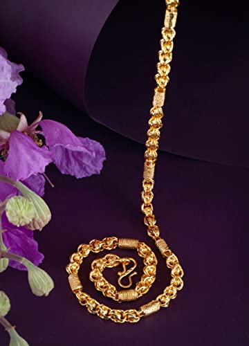 Buy MEENAZ Chain for Men Boys Husband gents boyfriend Stylish golden ...