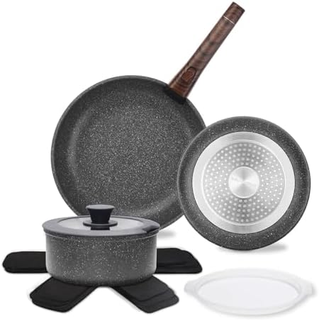 Amazon.com: Nonstick Pots and Pans Set with Germany Granite Coating ...