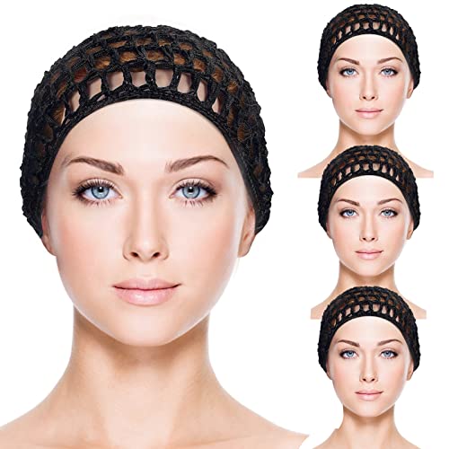 4Pcs Hair Nets for sleeping in Crochet Cap Hair Mesh Crochet Mesh Hair ...