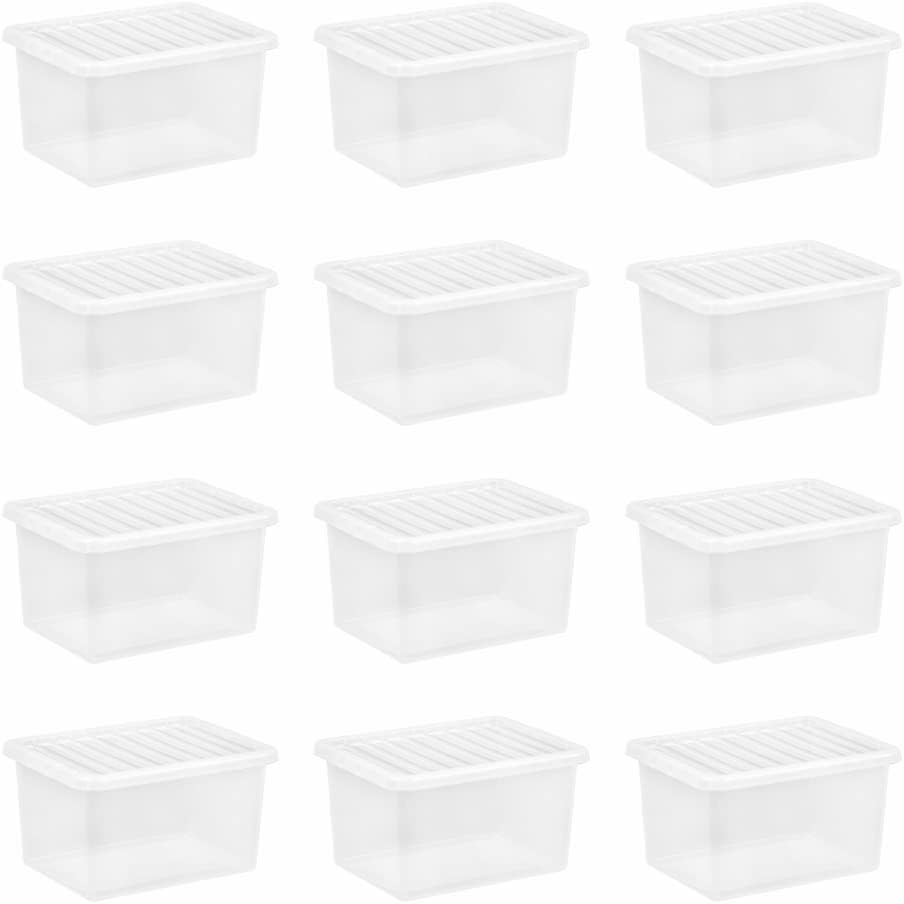 JMS we create smile (Set of 12) 24L Litre Crystal Clear Transparent ...