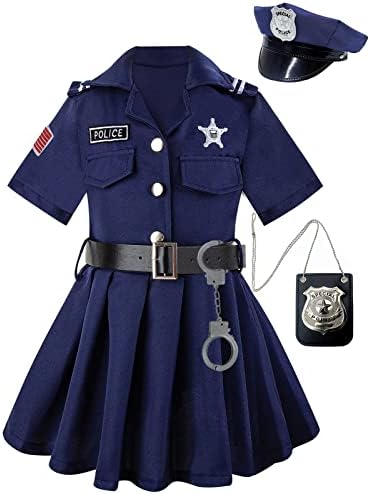Amazon.com: Gomukot Kids Police Costume American Police Uniform Set for ...