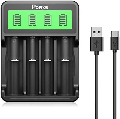 Amazon.com: 18650 Battery Charger, 4 Bay Rechargeable Battery Charger ...