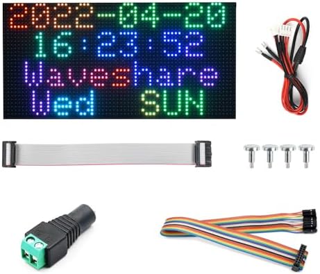 Waveshare RGB Full-Color LED Matrix Panel 2mm Pitch 64x64 Pixels Adjustable Brightness ...
