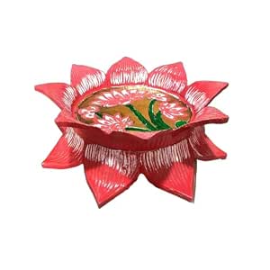 Decorative Pure Brass Lotus Kamal Aasan Singhasan, Hand-Painted Pink ...