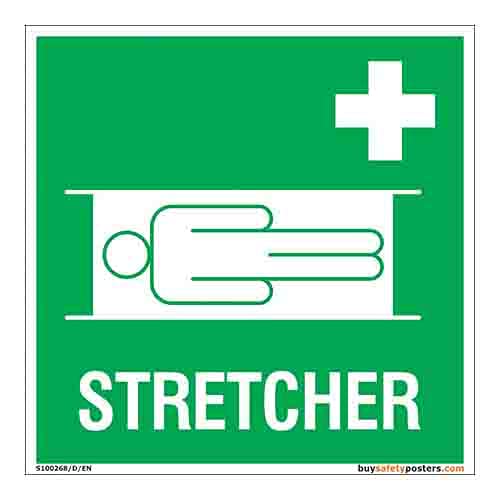 buysafetyposters.com - Stretcher Sign in English - PVC Sticker ...