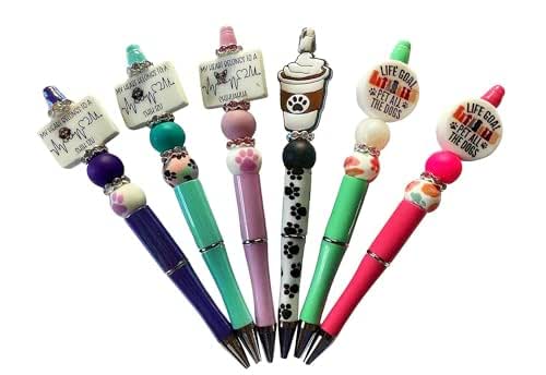 Amazon.com: Dog Breed Paw Print Beaded Ballpoint Pen with Refill, Shih ...