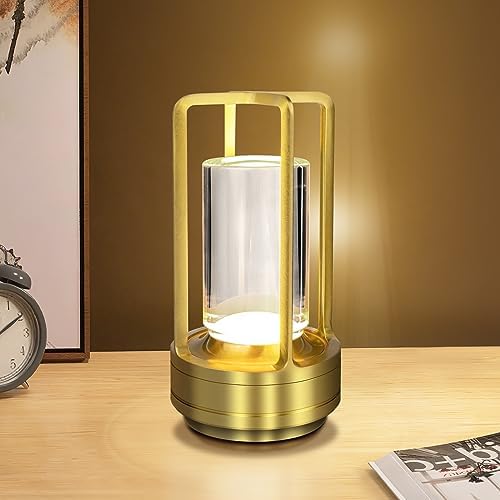 Cordless Table Lamp for Outdoor Indoor, Portable Metal Desk Lamp ...