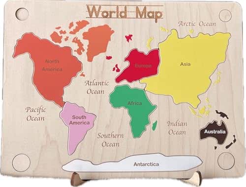 Amazon.com: Montessori continent world map puzzle : Handmade Products