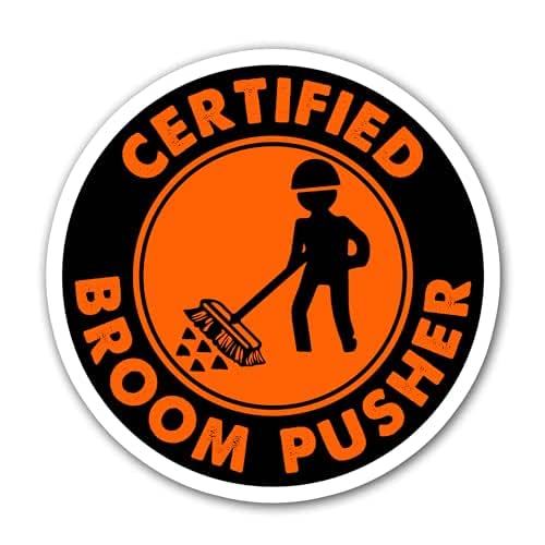 Amazon.com: Miraki Certified Broom Pusher Sticker Hard Hat Sticker Blue ...