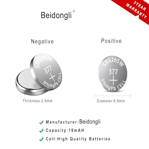 Snapklik.com : SR626SW Watch Batteries 377 376 AG4 LR626 155V Button ...