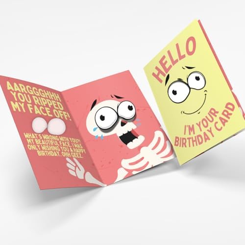 Unhinged 3D Musical Funny Birthday Card Screaming Shaking Face Card ...