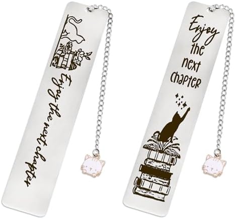 Bewudy Cat Bookmark, Cat Bookmarks for Women Men, Stainless Steel ...