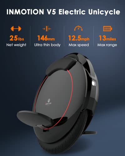 Inmotion V5 Electric Unicycle for Adult with 12.5 MPH & 12.5 Miles ...