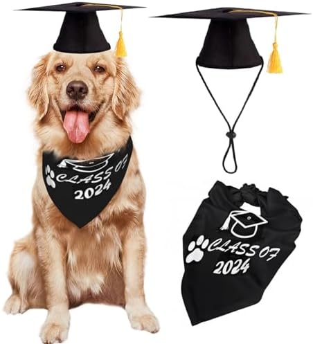 Amazon.com : Dog Graduation Cap with Yellow Tassel and Pet Graduation ...