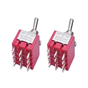 mxuteuk 2pcs 4PDT Mini Toggle Switch Miniature ON/OFF/ON Switches ...