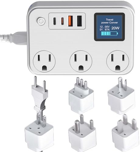 Amazon.com: 350W Converter Plug with 2 USB and 2 USB-C (20W PD) Fast ...