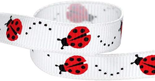 Amazon.com: 3/8"-7/8" Ladybug Printed Grosgrain Ribbon for Cheerleader ...