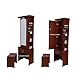 Generic Wooden Dressing Table with Light and Stool (Maroon) : Amazon.in ...