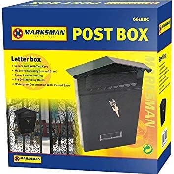 PRIME FURNISHING MARKSMAN SECURE PRESSED STEEL POST BOX - BLACK ...