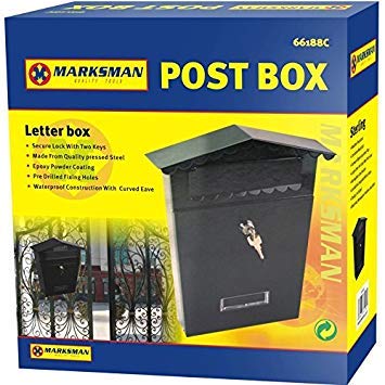 PRIME FURNISHING MARKSMAN SECURE PRESSED STEEL POST BOX - BLACK ...