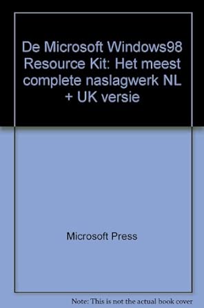 De microsoft Windows 98 resource kit : Amazon.de: Bücher