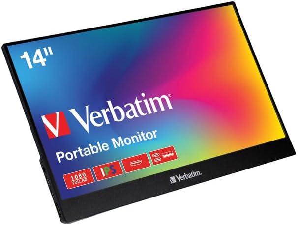 Amazon.com: Verbatim Portable Monitor 14" USB-C HDMI Full HD 1080p IPS ...
