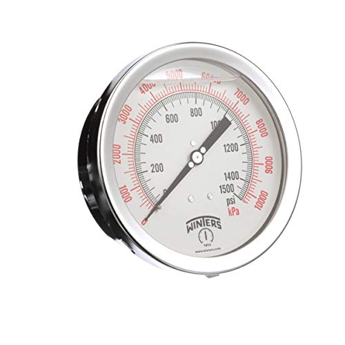 PFP Premium Industrial Gauge PSI/KPA Scale 6" Dial 1/4" Back Connection ...