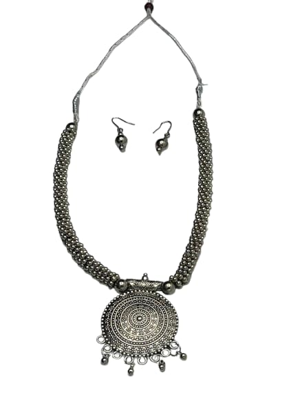 Buy TRIDHA Latest Stylish Fancy Oxidised Silver Tribal Necklace ...