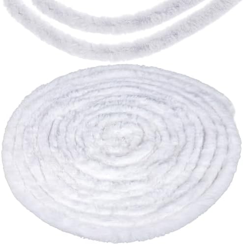 Amazon.com: 2 Rolls 24 Yards Christmas Faux Fur Ribbon White Faux Fur ...