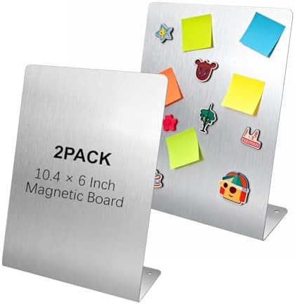 Amazon.com : 2 Pcs Magnetic Bulletin Board with Stand Metal Tabletop ...