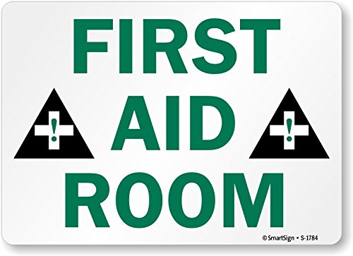 SmartSign “First Aid Room” Label | 10" x 14" Laminated Vinyl : Amazon ...